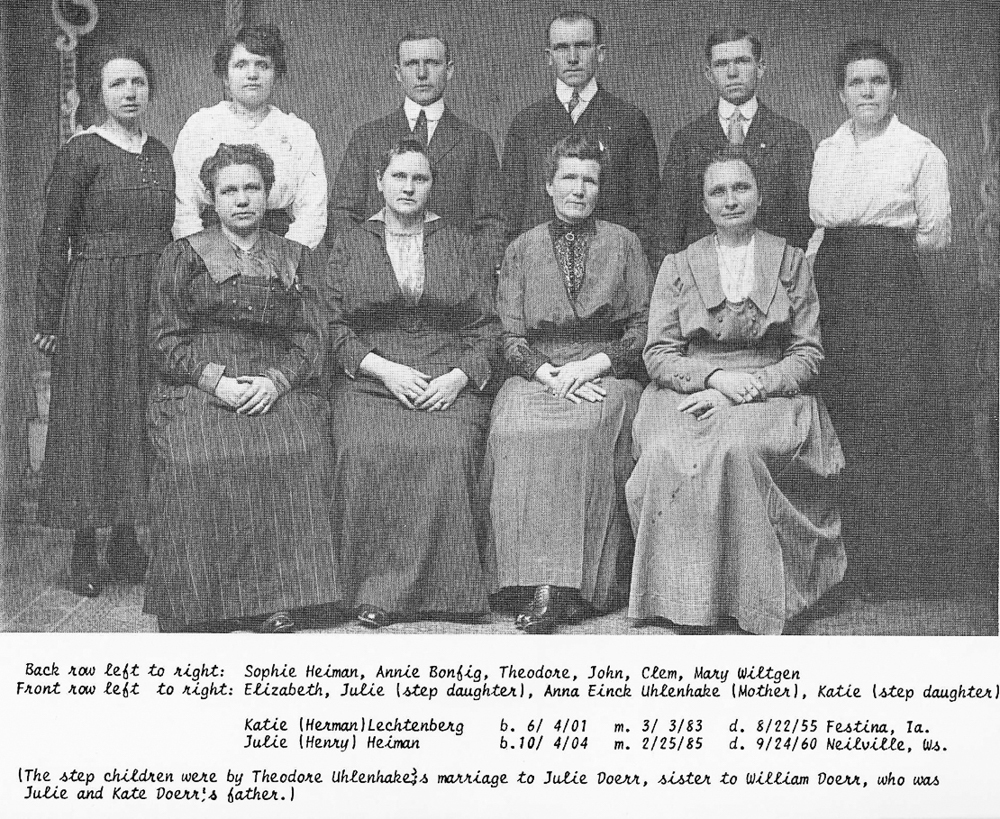 Theodore and Julia Pauline Doerr Uhlenhake Family - Pat Burns